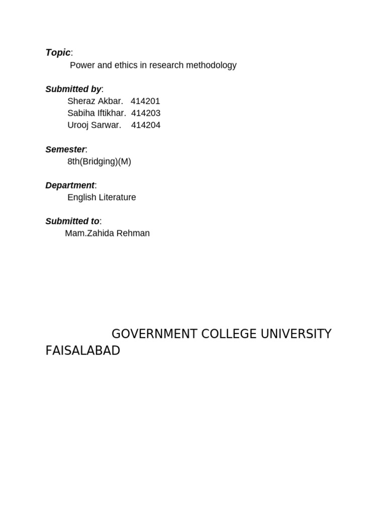 Research methodology assignment | PDF