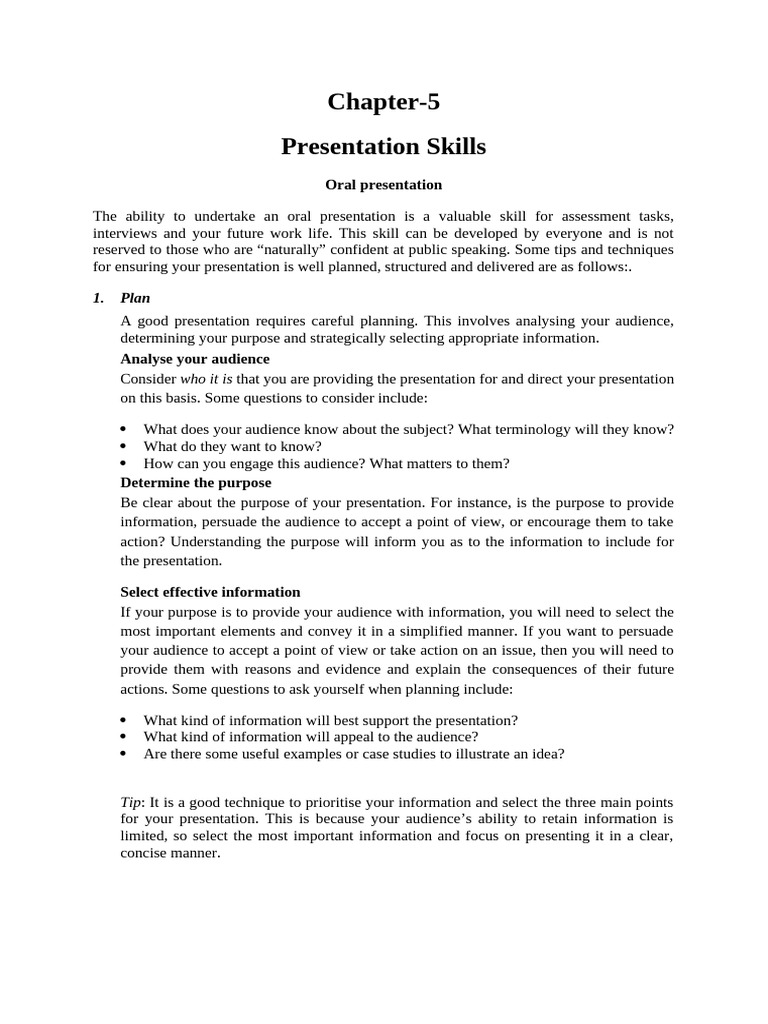 Presentation Skills | PDF