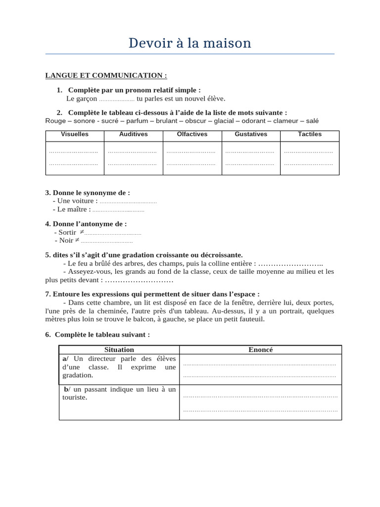 Devoirs 1 | PDF