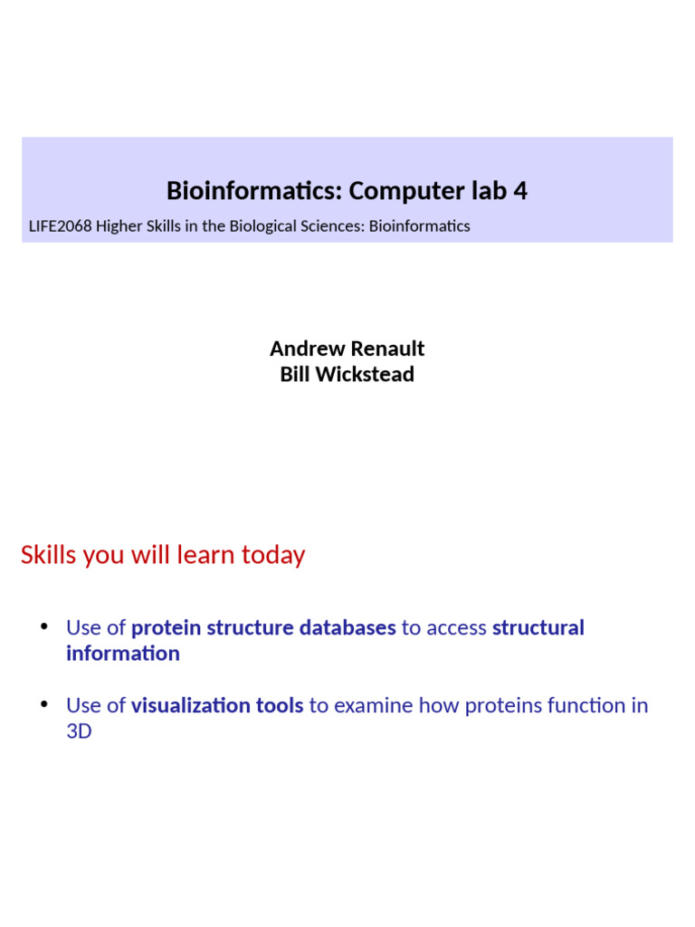 Bioinformatics-ComputerLab4 2024 | PDF