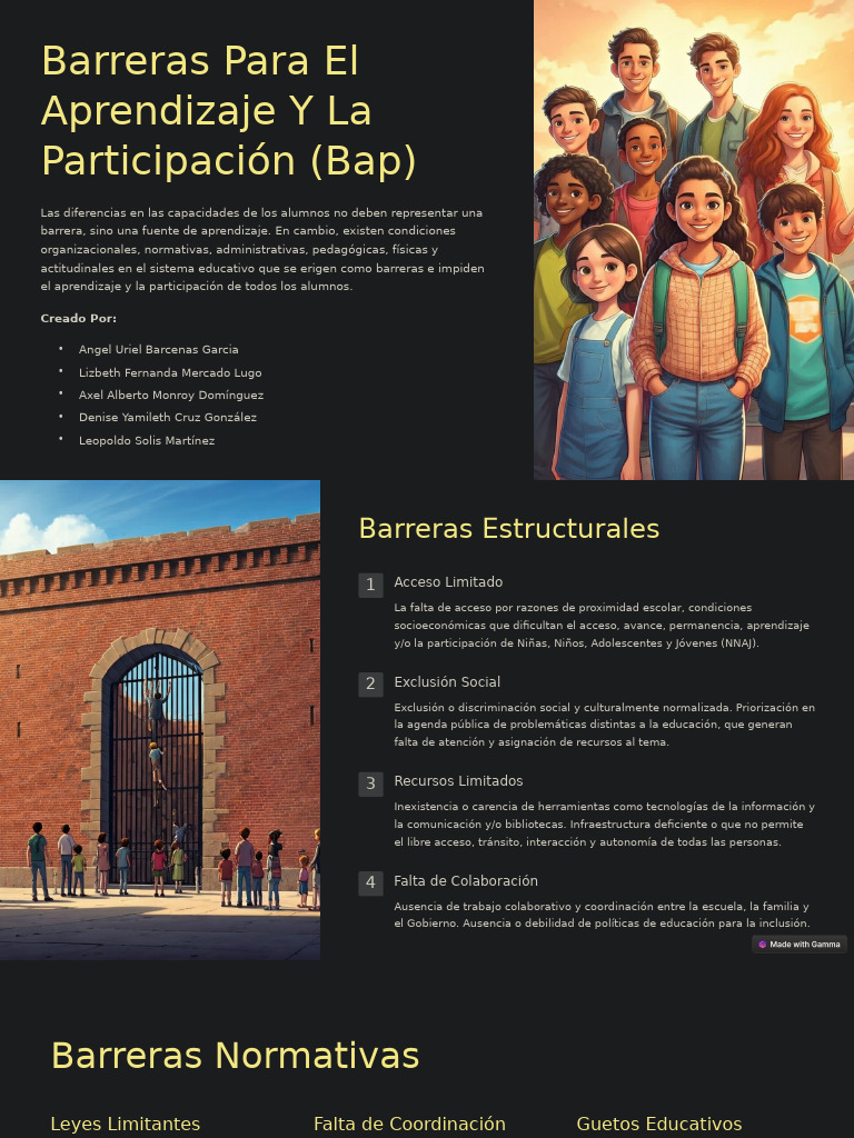 Barreras para El Aprendizaje Y La Participacion Bap | PDF