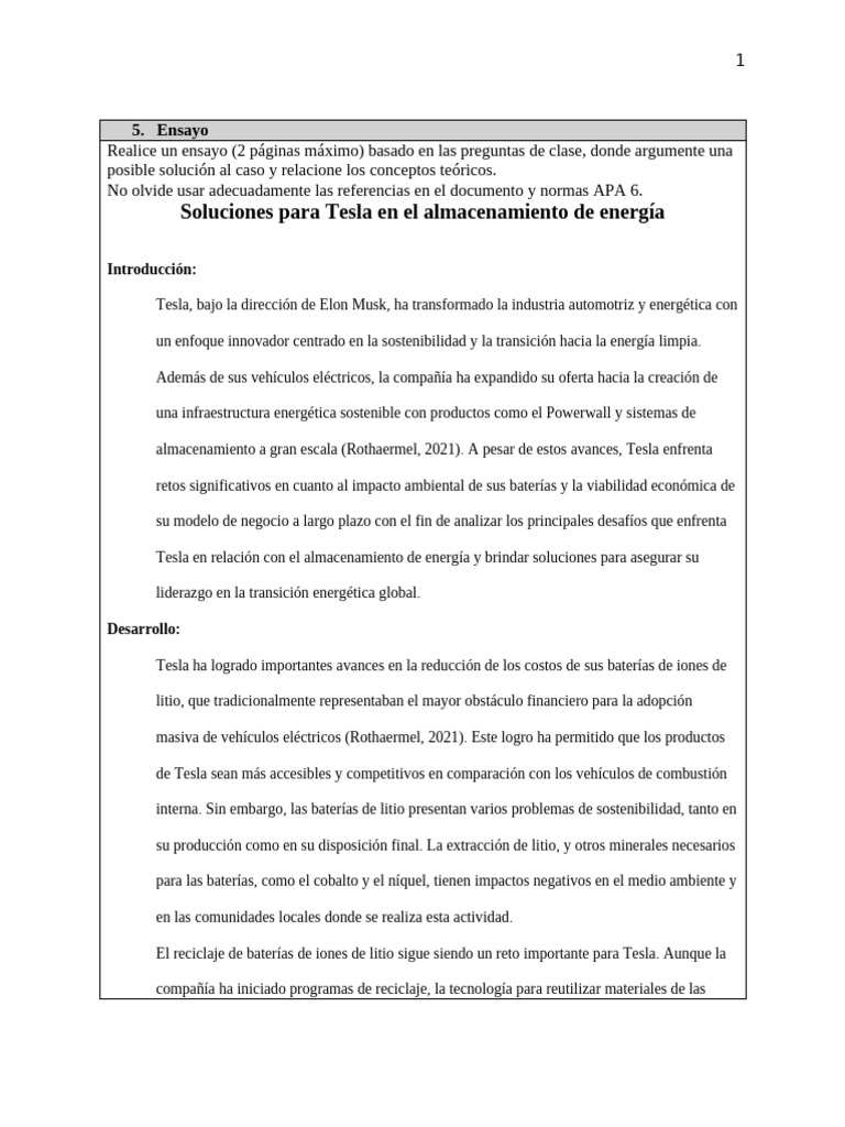 C1. Tesla - GreenBytes 2 (Ensayo) | PDF