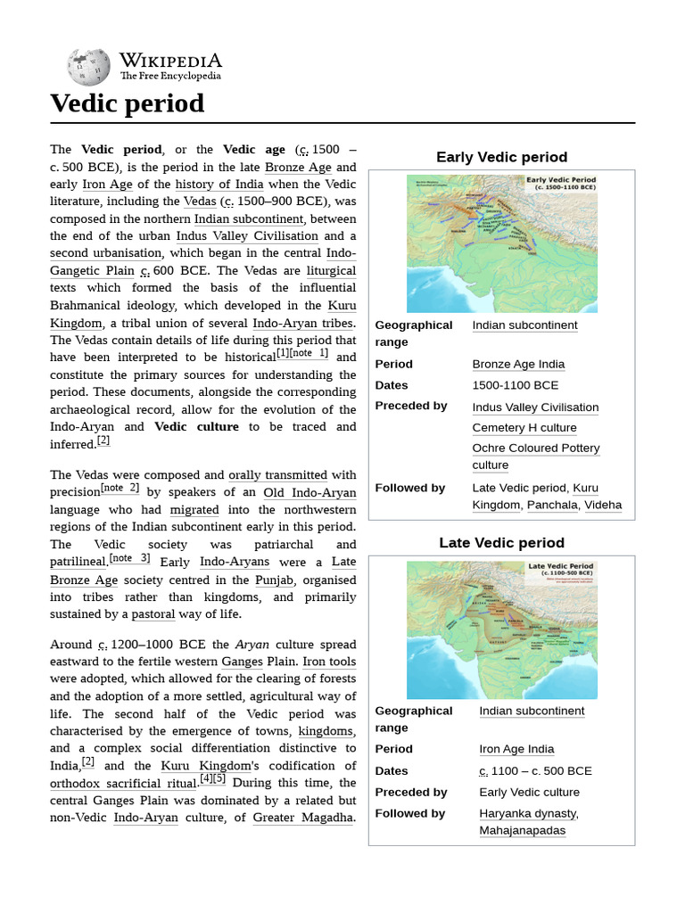 Vedic Period | PDF