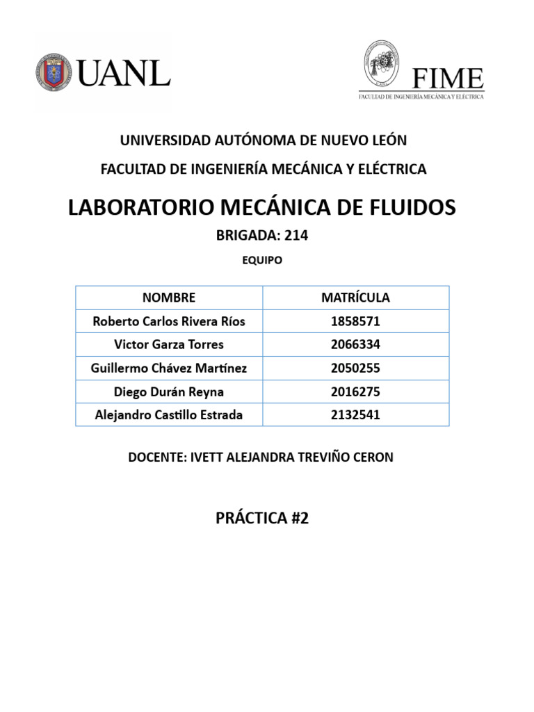 Reporte Practica 2 Fluidos | PDF