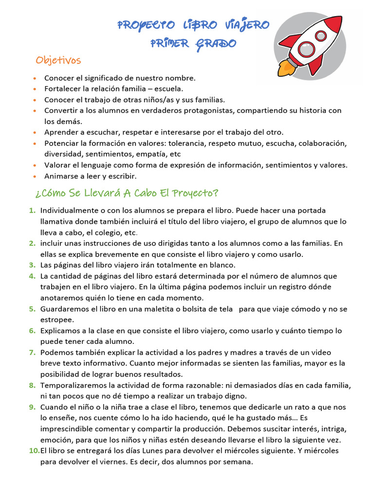 Proyecto Libro Viajero 2024 | PDF