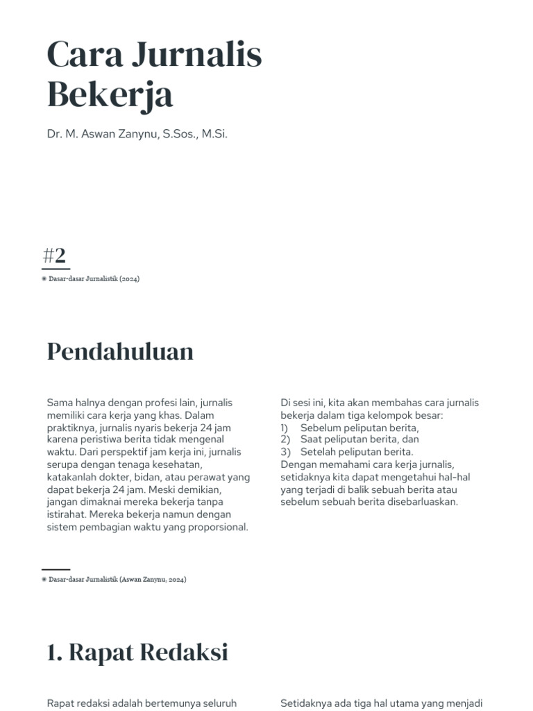 #2 Cara Jurnalis Bekerja | PDF