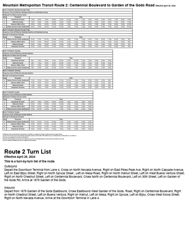 rt2 Accessible Centennial BLVD Gog Spring 2024 | PDF | Public Transport | Transport