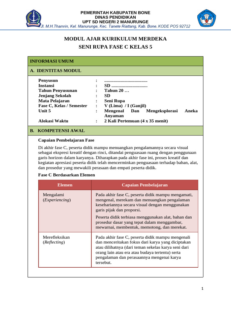 MODUL AJAR UNIT 5 | PDF
