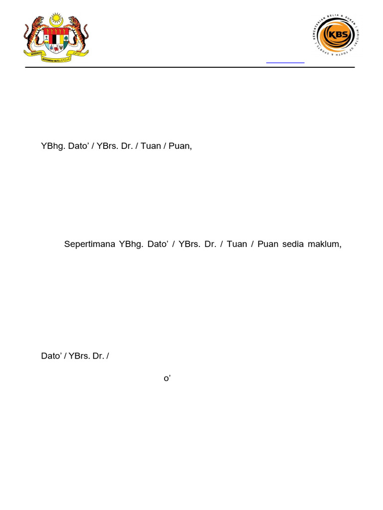 Surat Jemputan MPT Ke Majlis Penutup KKKBS 2022 | PDF