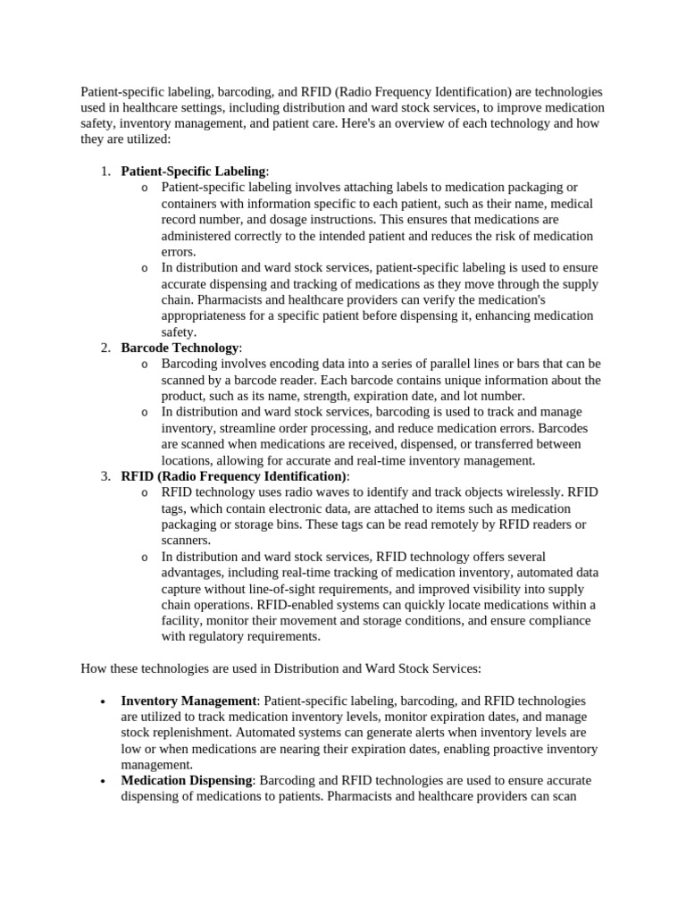The Future of NHS Medicine Distribution and Ward Services - 1 | PDF ...