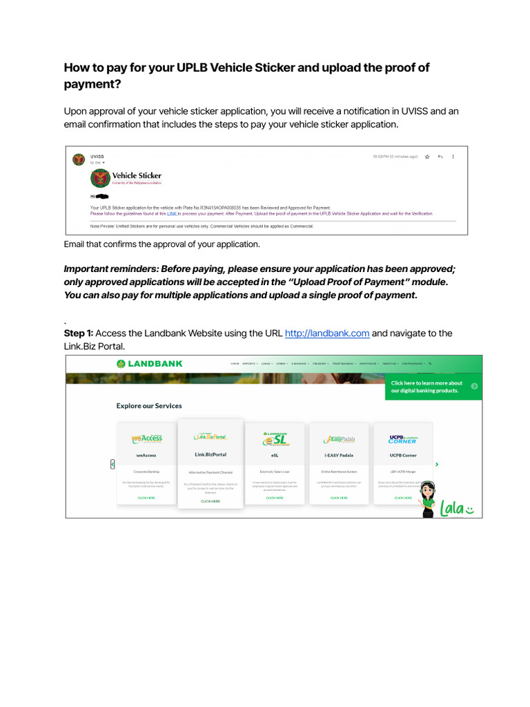 How To Pay For UPLB Sticker and Upload The Proof of Payment | PDF ...