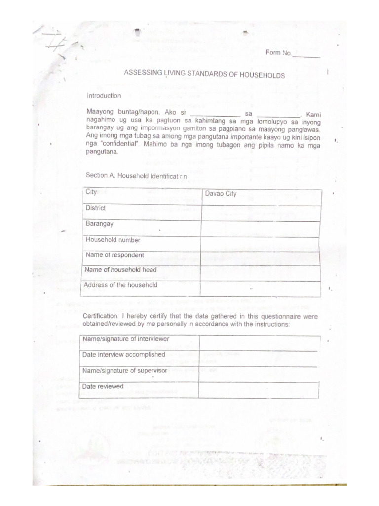 CHN Questionnaires | PDF
