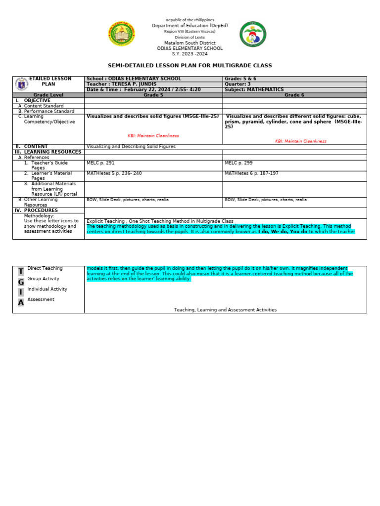 Math 5&6 - Solid Figures | PDF