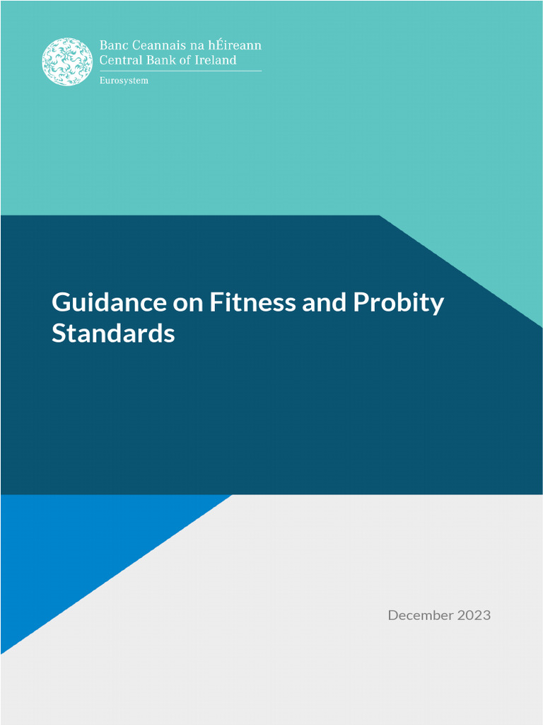 Guidance On Fitness and Probity Standards | PDF | Due Diligence | Risk