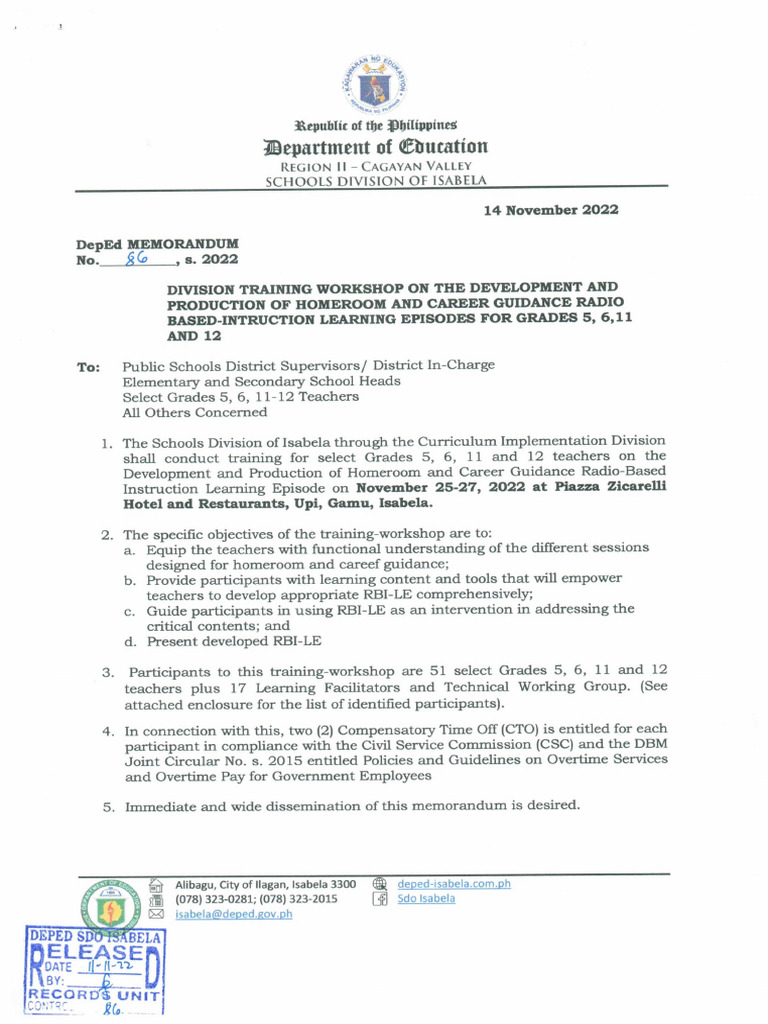 Div Training RBI Learning Episodes 2022 | PDF