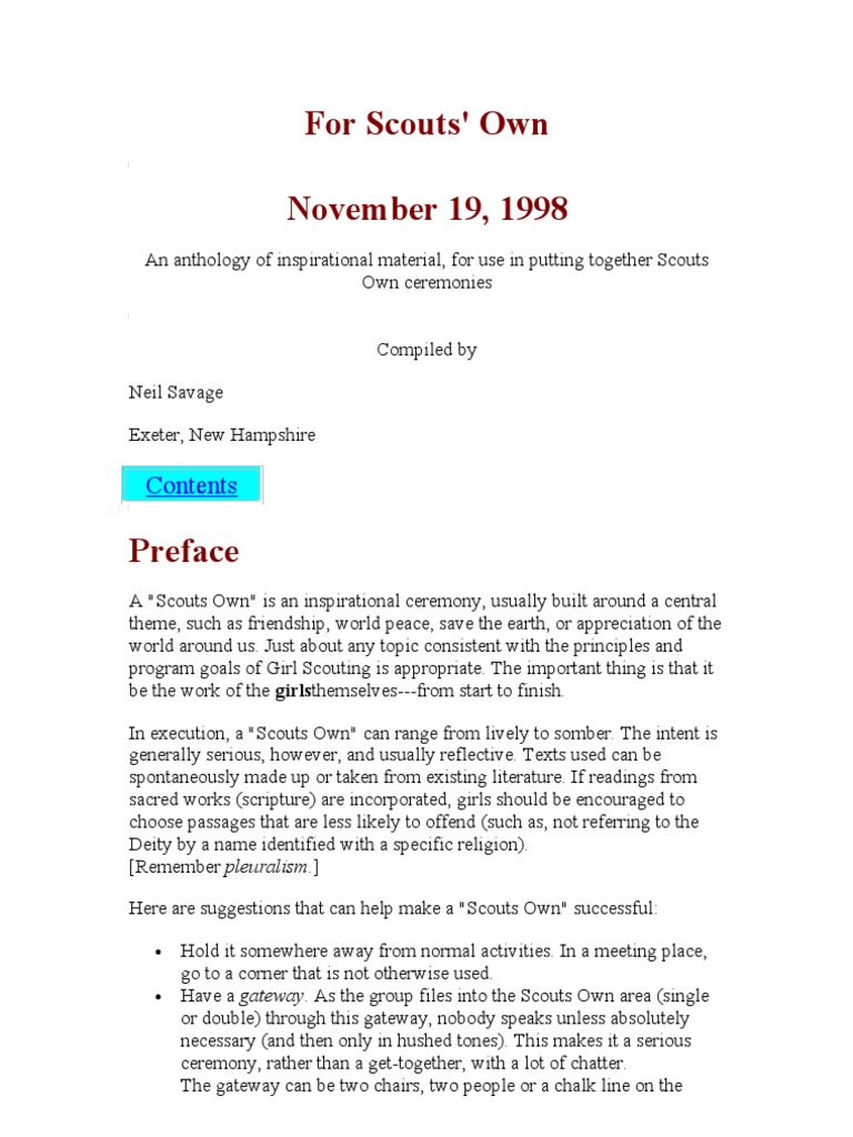 Scouts Own | PDF | Yellow | Scouting