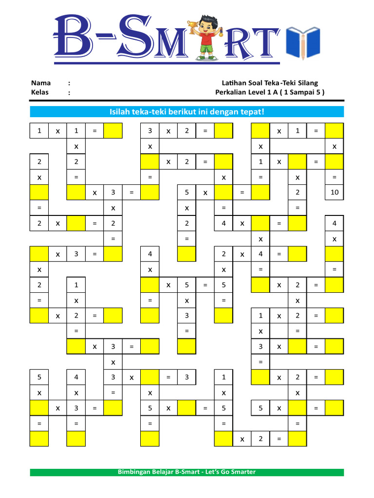 Teka-Teki Silang - Perkalian Level 1 | PDF