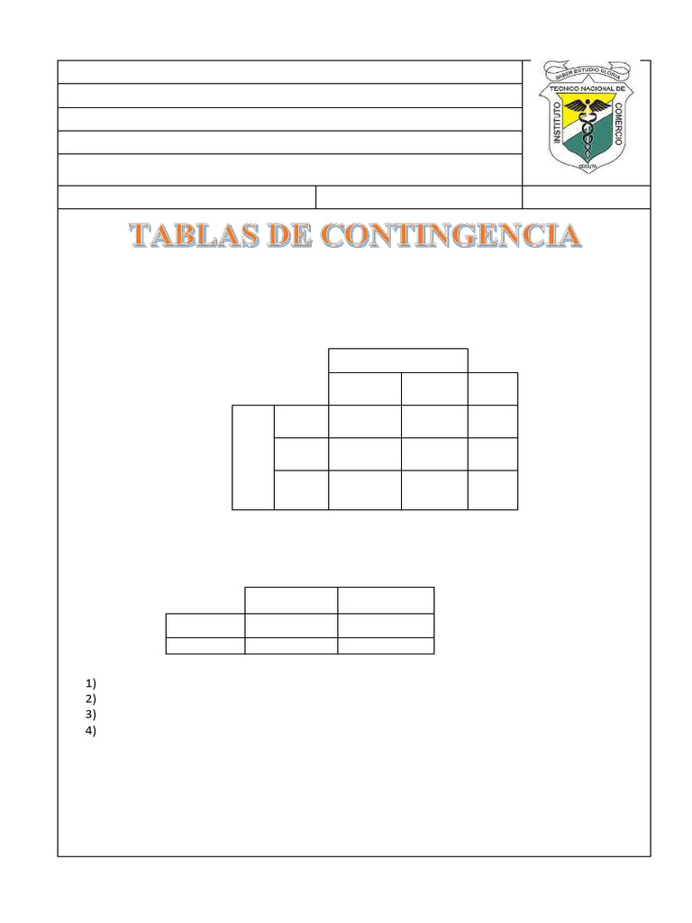 Tablas de Contingencia 2024 | PDF | Probabilidad | Estadísticas