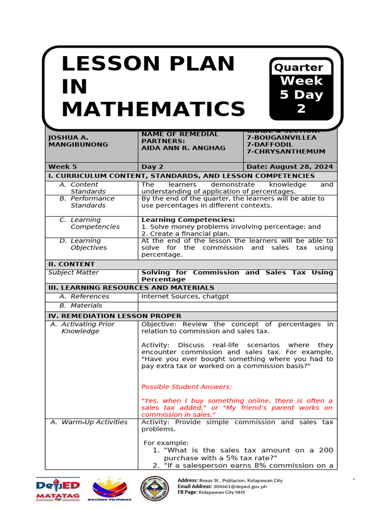LP Remedial W5 D2 | PDF