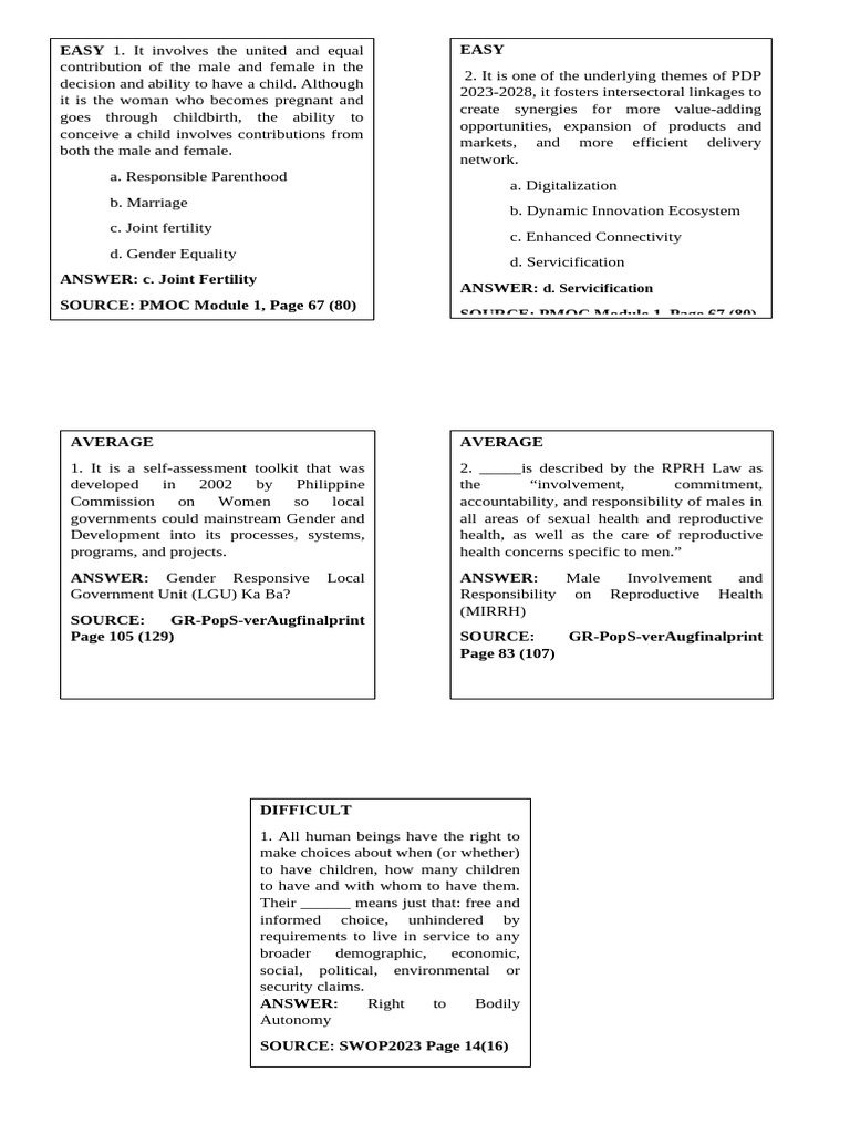 POPDEV Questions | PDF