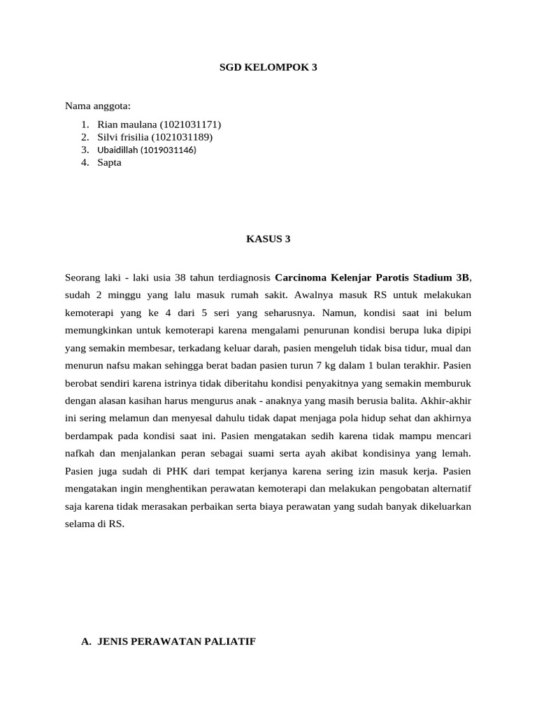 SGD SP Paliatif Kasus 3 | PDF