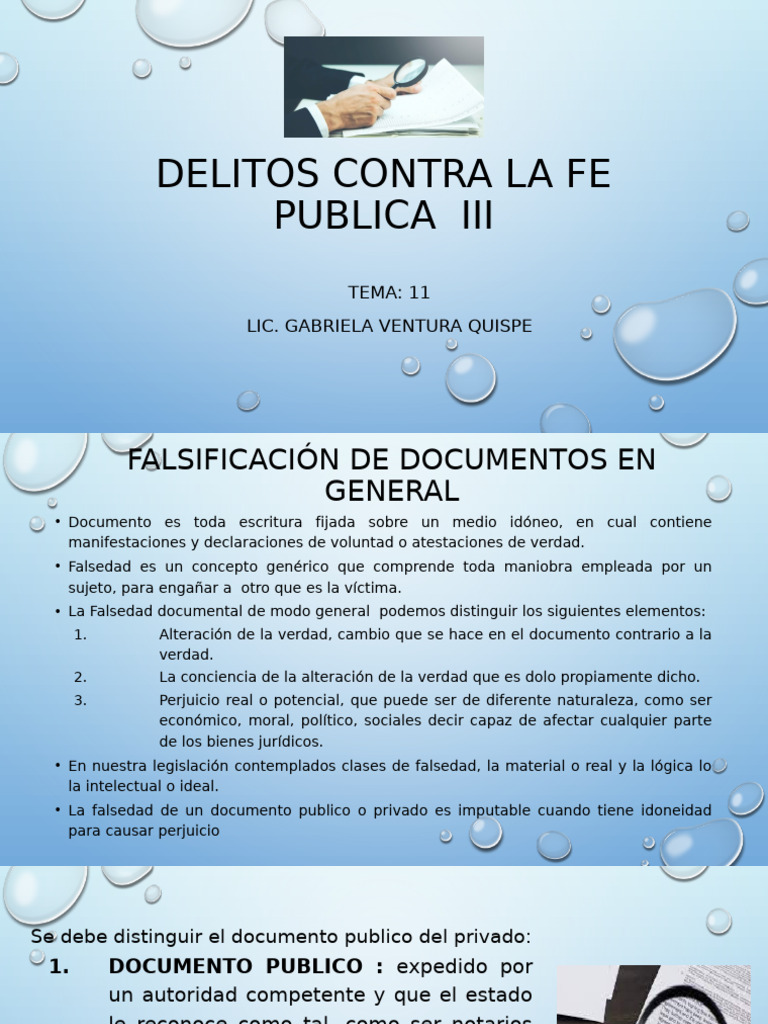 Tema 11 Delitos Contra La Fe Publica Iii | PDF