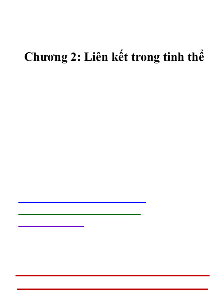 Chapter 2 Lien Ket Tinh The | PDF
