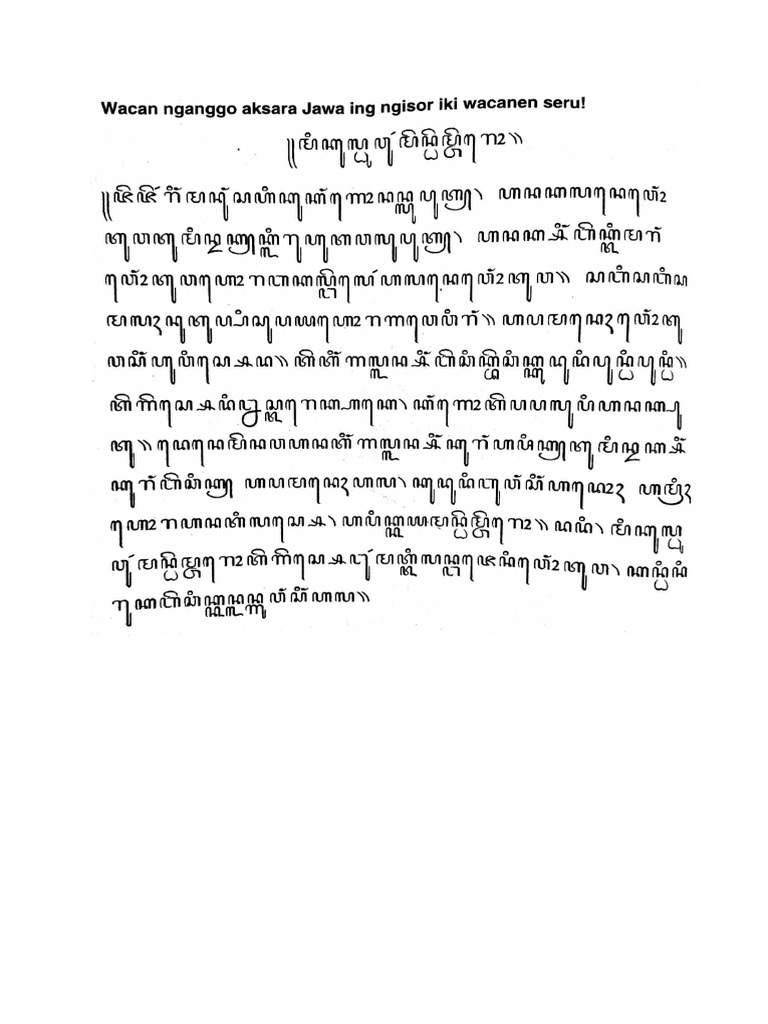 LATIHAN MACA AKSARA JAWA | PDF