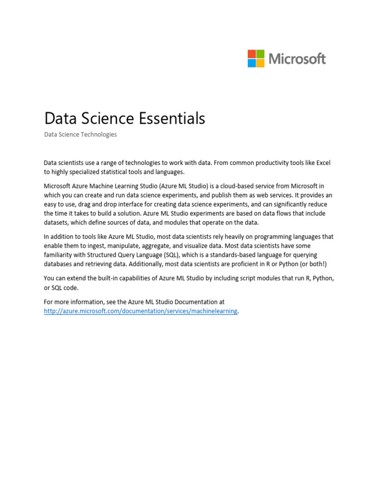 Data Science Technologies | PDF