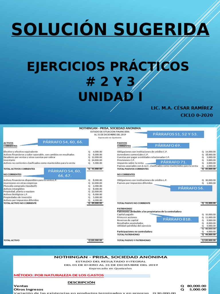 Solución Sugerida, Ejerc Práctico # 2-3, Nic-Niif | PDF