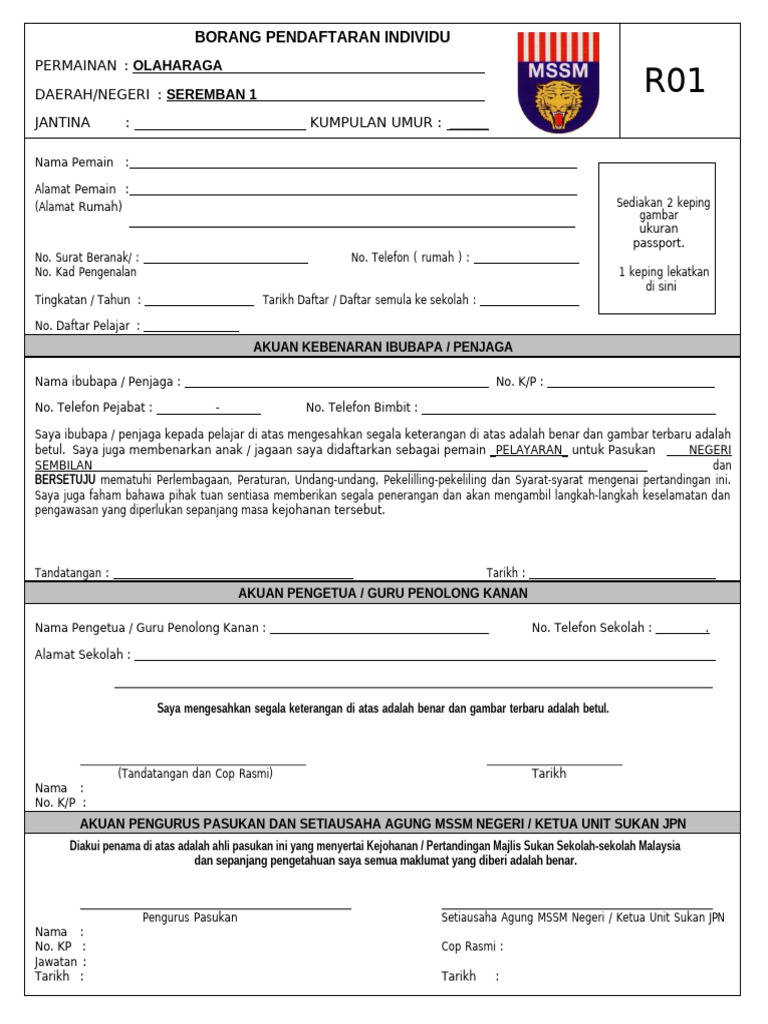 Borang R01 | PDF