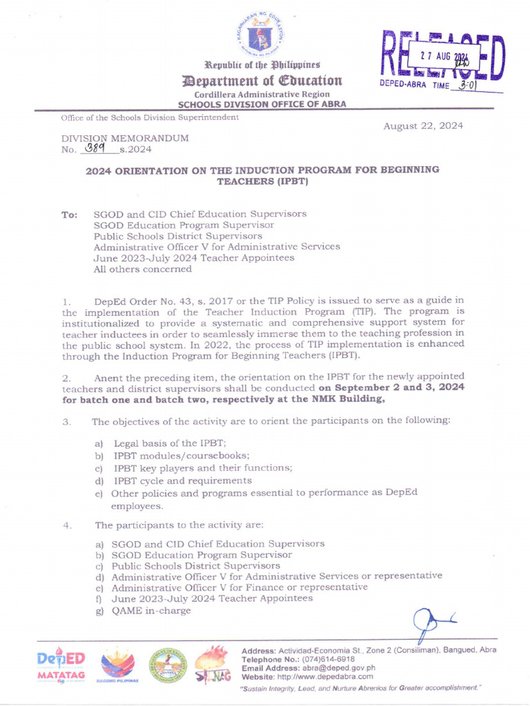 Ipbt 2024 Memo | PDF