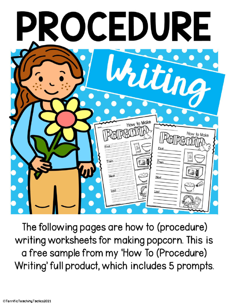 How to Make Popcorn - Procedure Writing Freebie | PDF