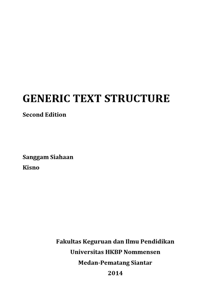 GENERIC TEXT STRUCTURE-Second Ed | PDF