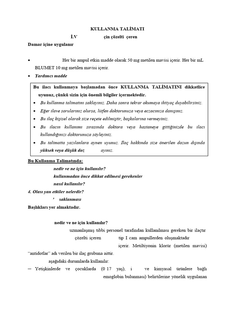 Blumet 50 mg5 ML IV Enjeksiyon Iin Zelti Ieren Am E5db KT | PDF