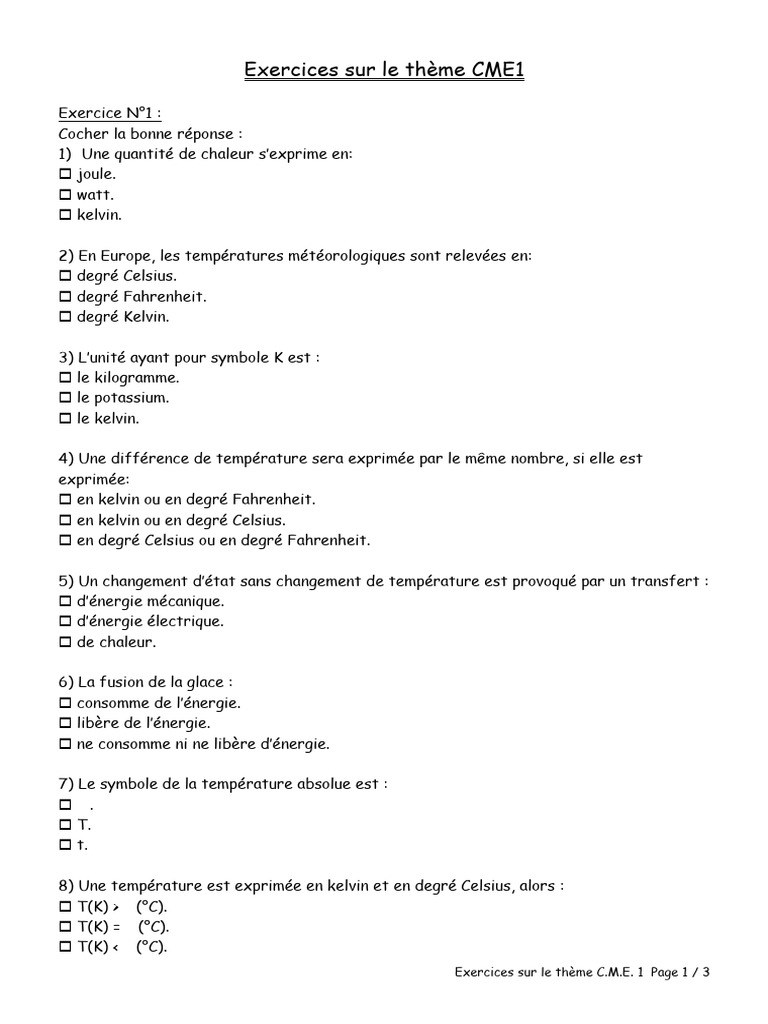 CME1 Exercices | PDF