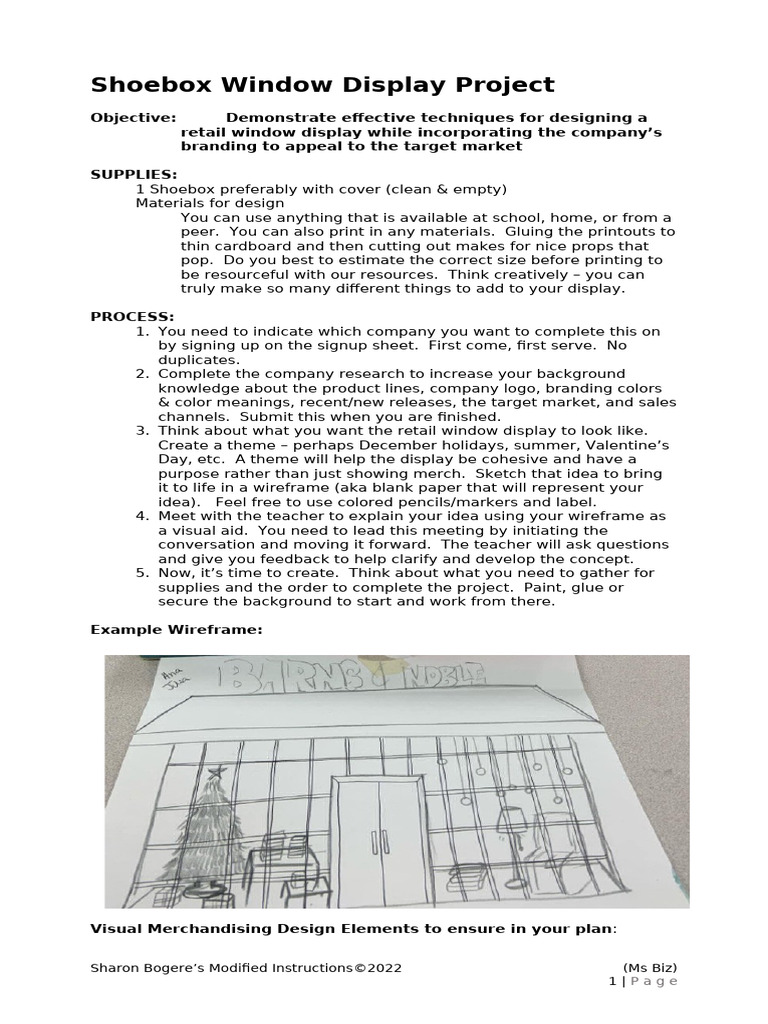 Shoebox Display Project Instructions (TPT Ms Biz) | PDF