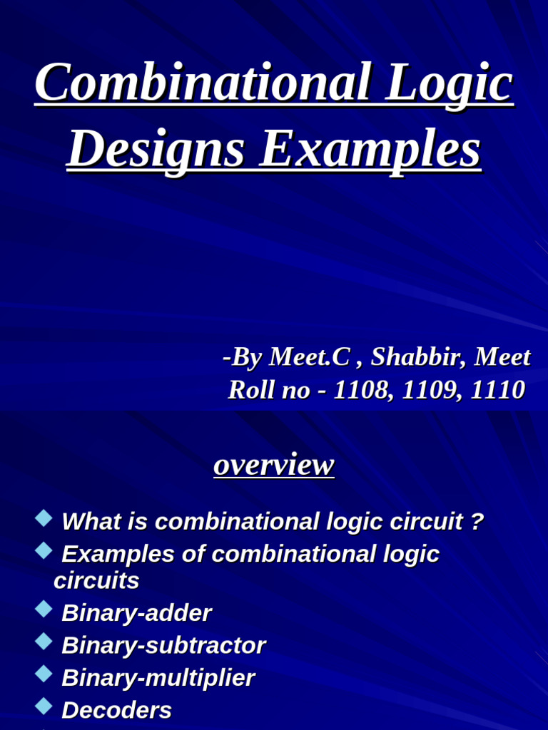 Combinational Logic Circuit Examples | PDF | Electronic Engineering ...