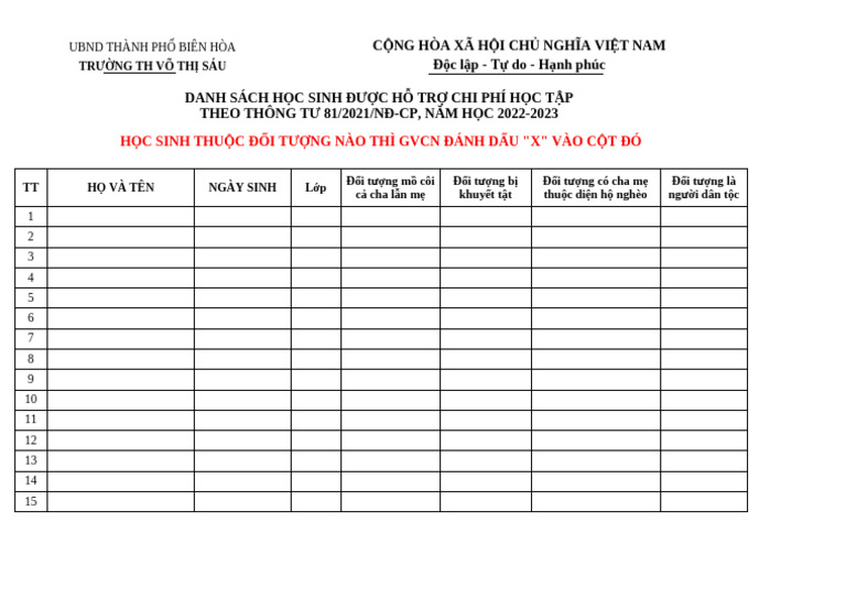 28-02 DS Doi Tuong HS Duoc Ho Tro Chi Phi Hoc Tap | PDF