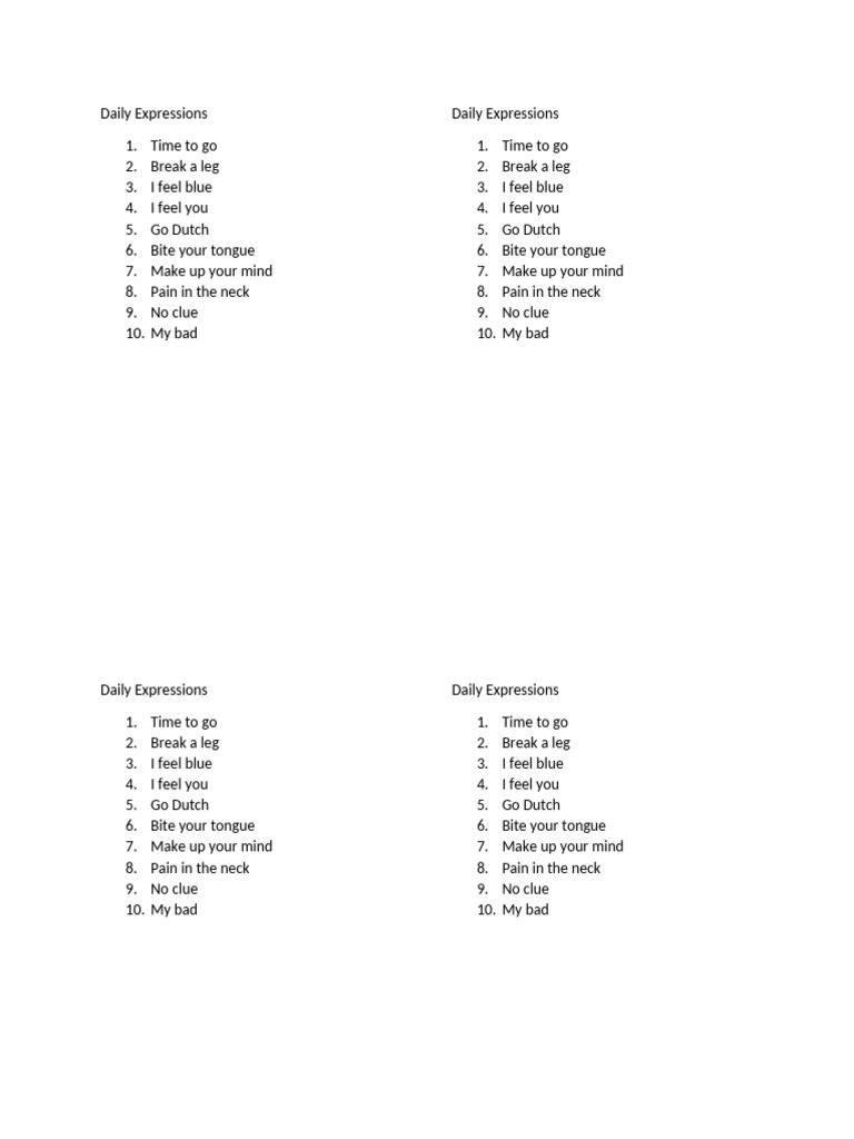 Daily Expressions | PDF | Foreign Language Studies
