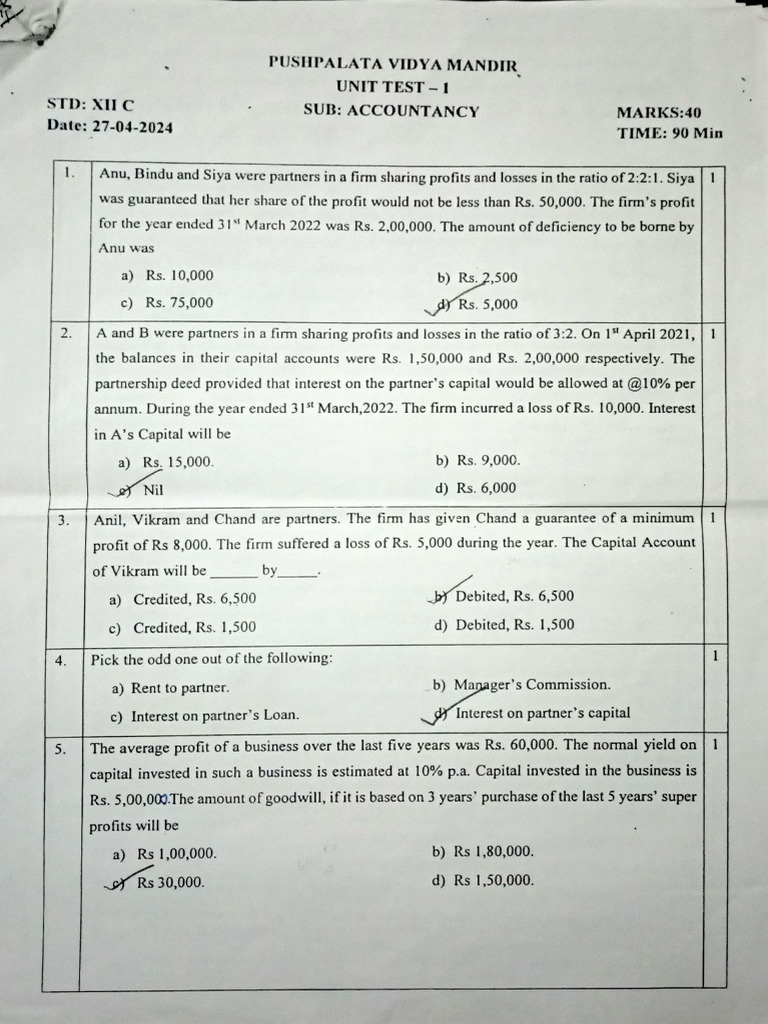 Accounts Question Papers | PDF