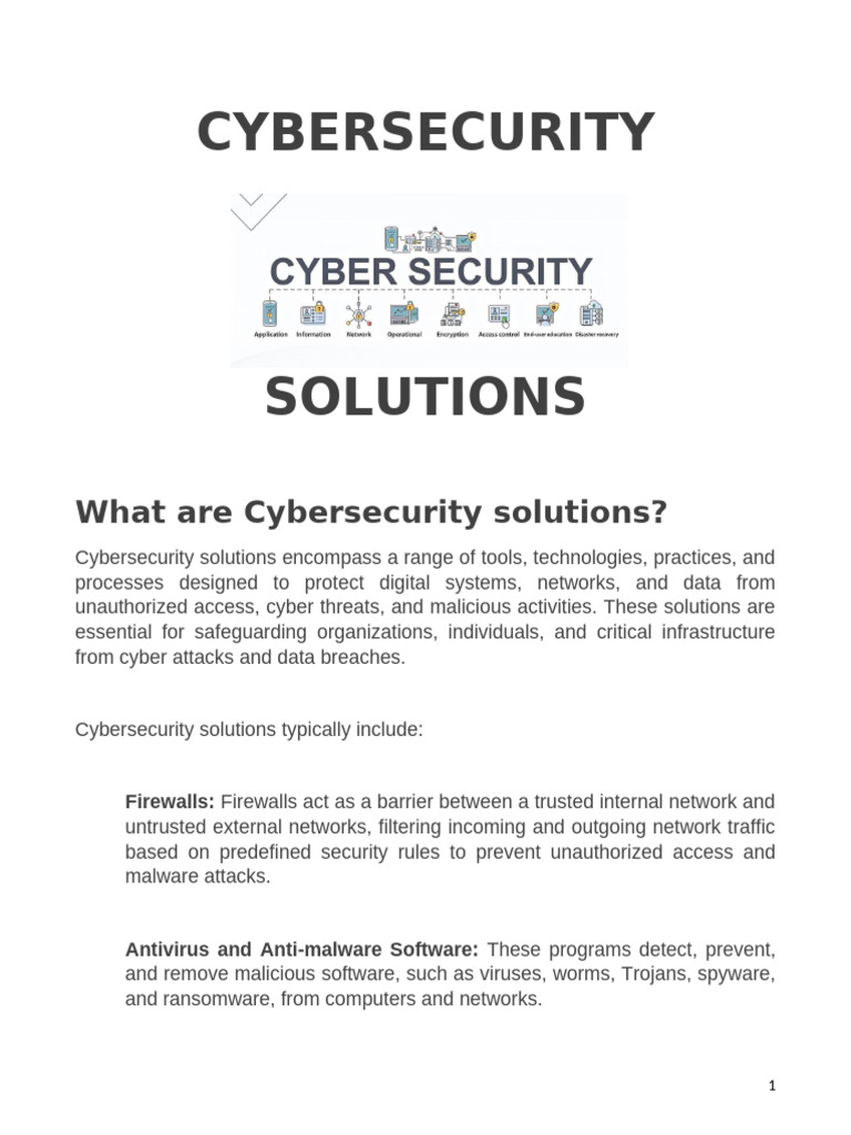 Cybersecurity Solutions | PDF