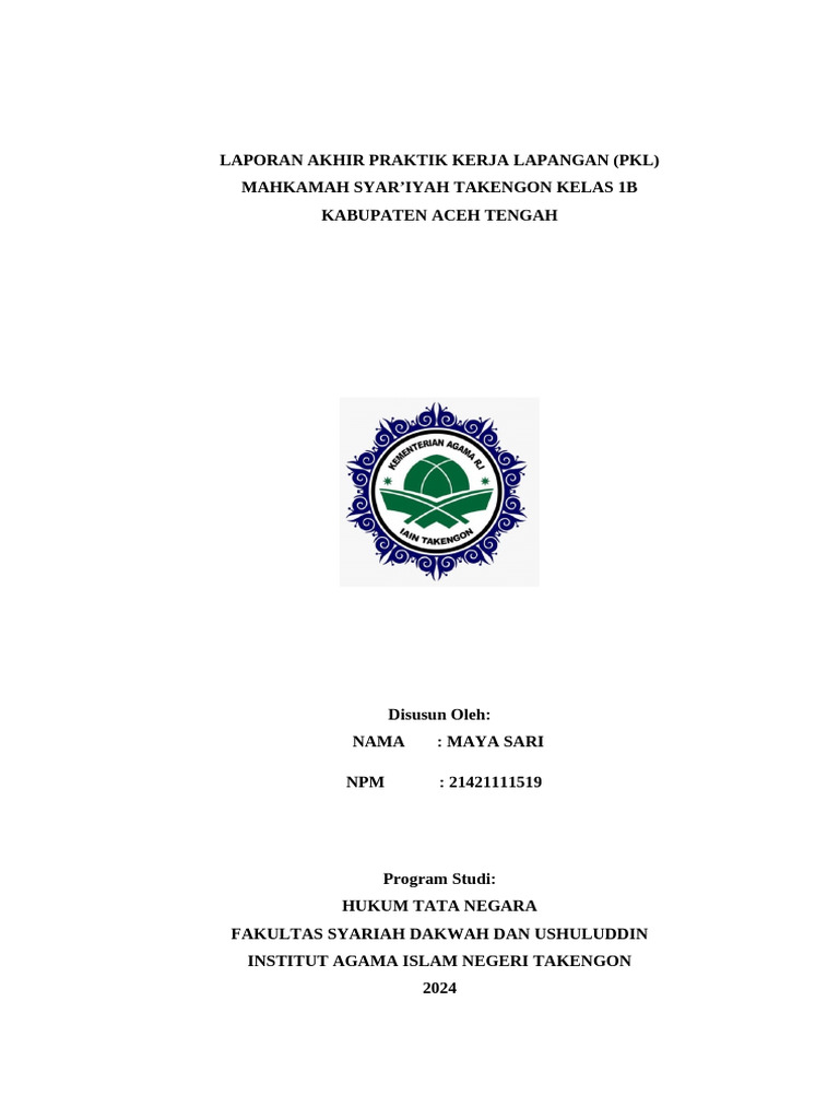 Laporan ojt iain takengon | PDF Laporan ojt iain takengon | PDF