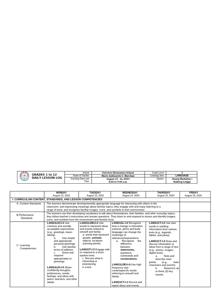 Language Week 3 | PDF