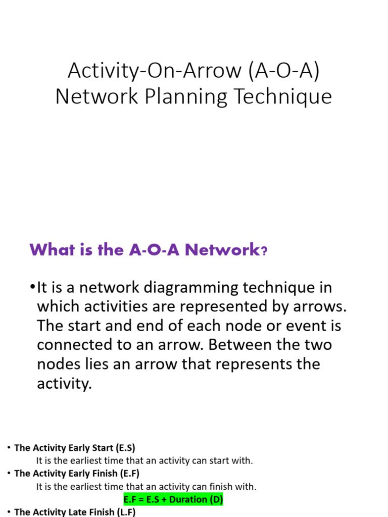 Activity-On-Arrow-A-O-A-Network-Planning-Technique | PDF