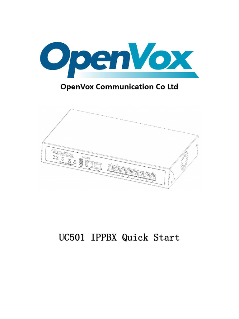 UC501 IPPBX Quick Start | PDF