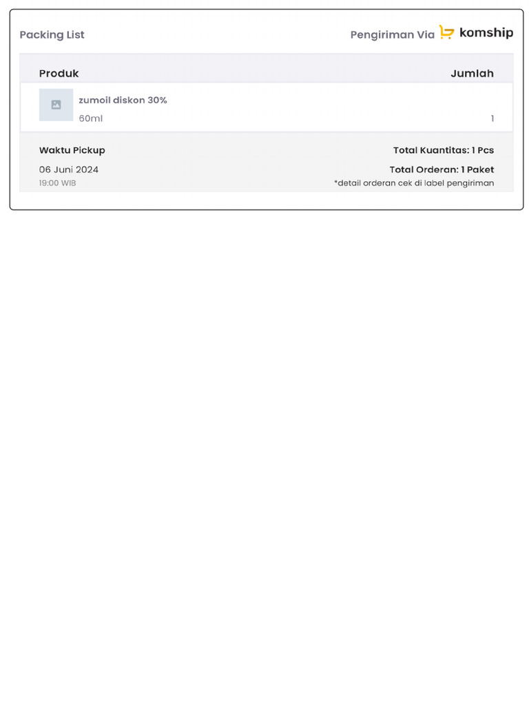 Packing List Y1K | PDF