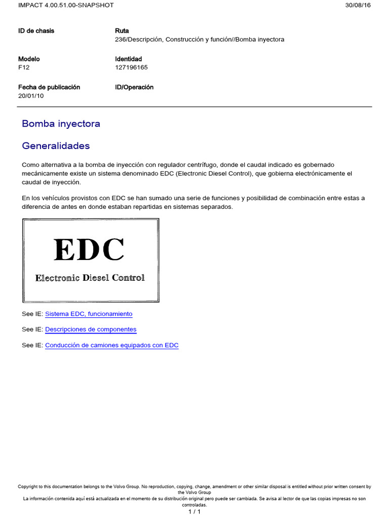 Bomba inyectora EDC | PDF