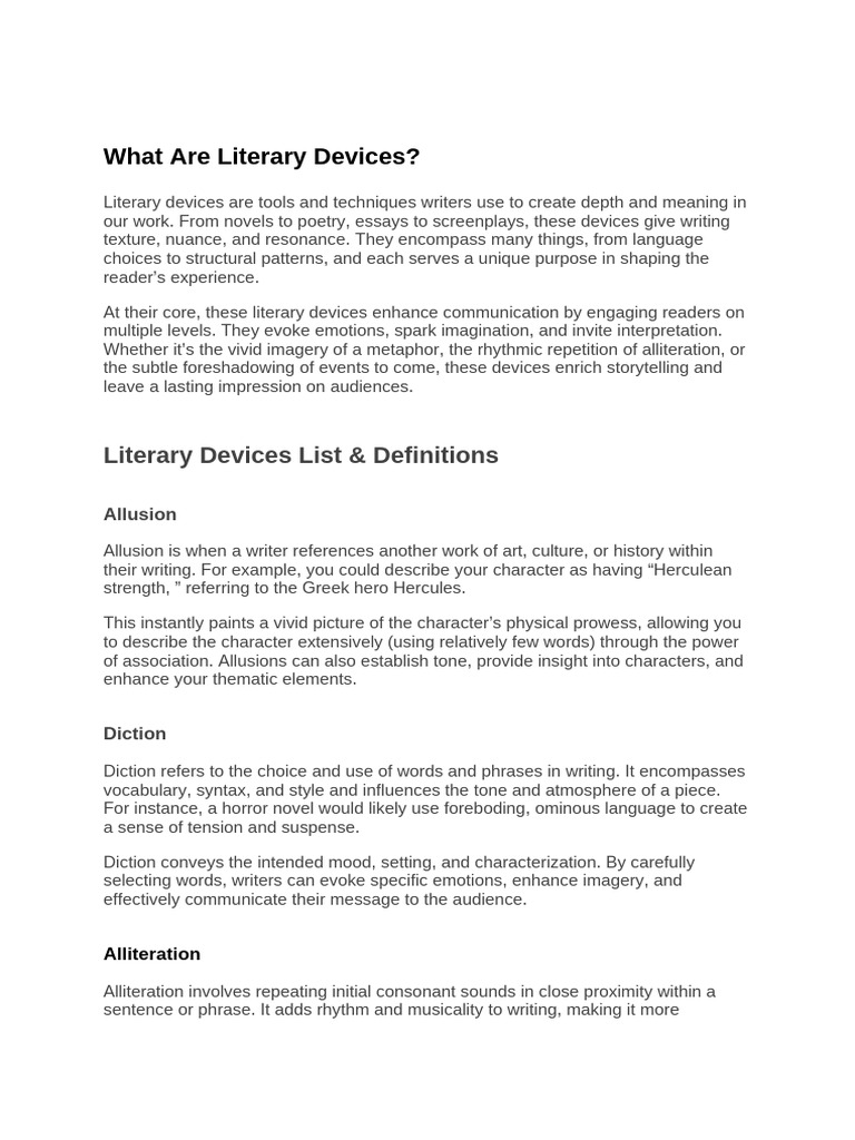 Literary Devices | PDF
