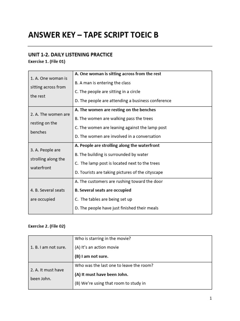 Key Sb Toeic b (Version 1.0) | PDF